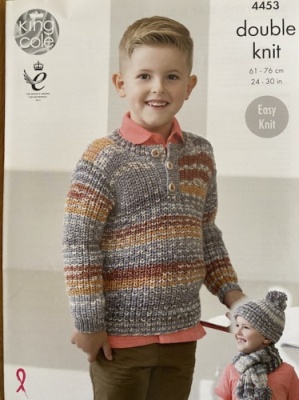 King Cole 4453 Sweaters, Hat and Scarf DK Knitting Pattern ...