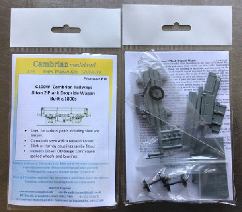 Cambrian C100W Cambrian Railways 2 Plank Dropside Wagon Kit 4mm (OO ...