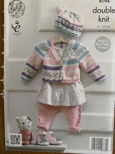 King Cole 4194 Cardigans and Hat DK Knitting Pattern ...