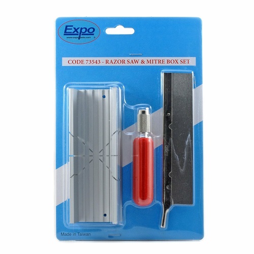 Expo Tools 73543 Razor Saw and Mitre Box Set for Fine Cuts in Wood and ...