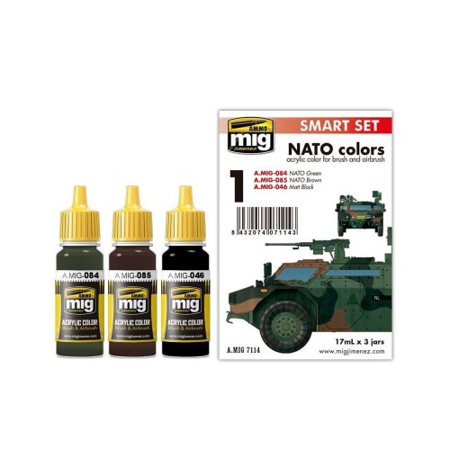 Ammo Mig A.MIG7114 NATO Colours Acrylic Paint Set - themodellerstoolbox.com