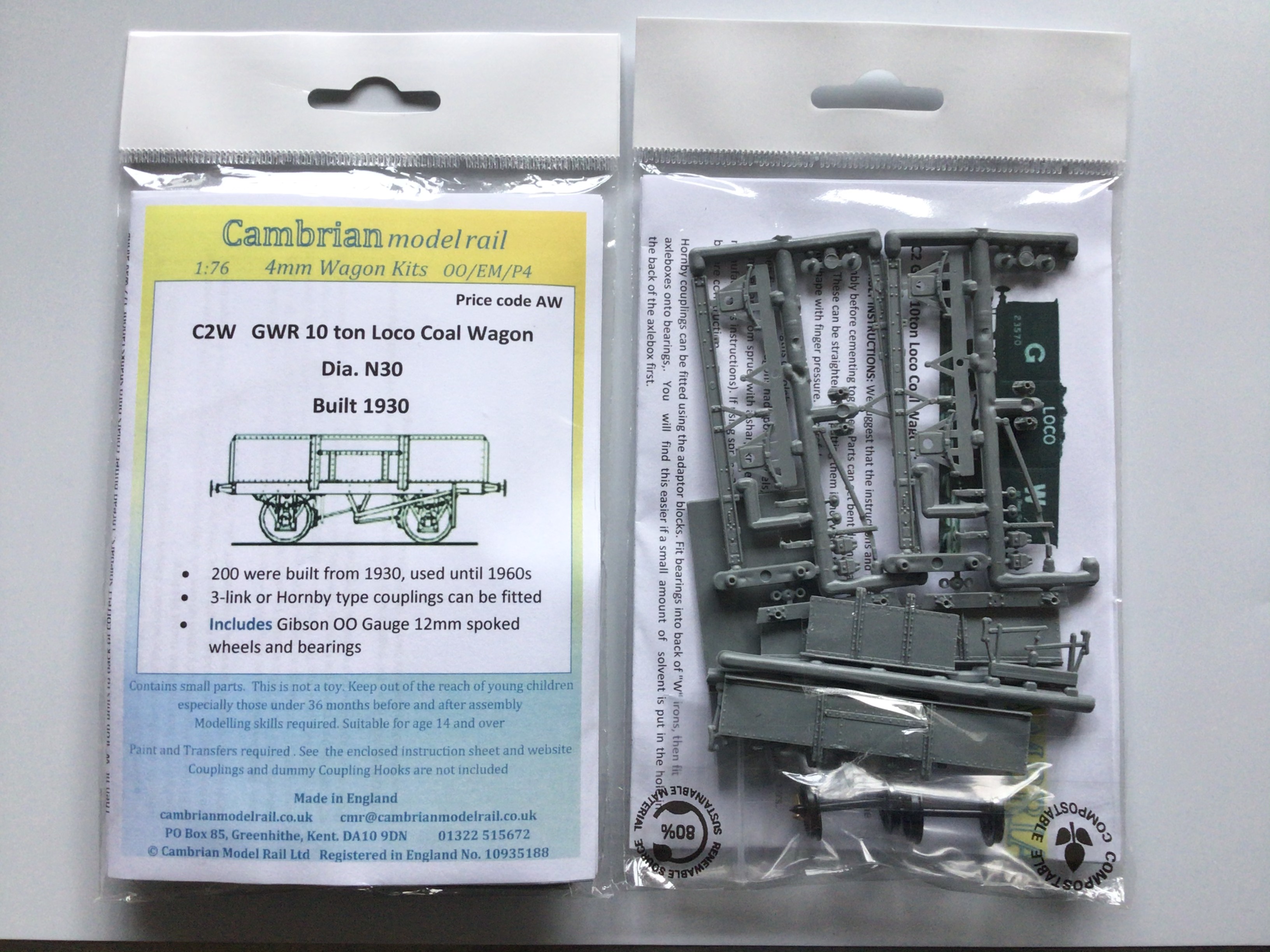 Cambrian C002W GWR 10ton Loco Coal Wagon - themodellerstoolbox.com