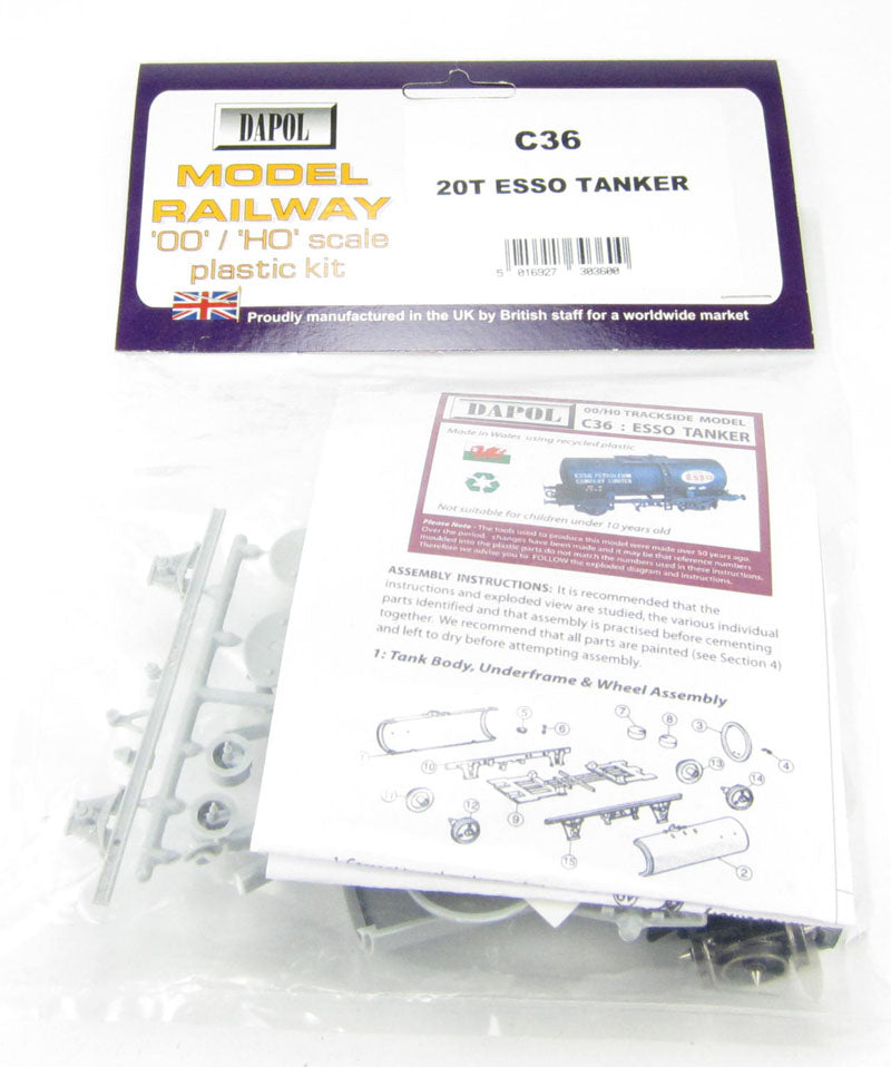 Dapol C036 20ton Class B Tanker Kit-Esso OO Gauge - themodellerstoolbox.com