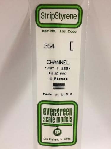 Evergreen EG264 Channel 1/8" .125" (3.2mm) 4 Strips ...
