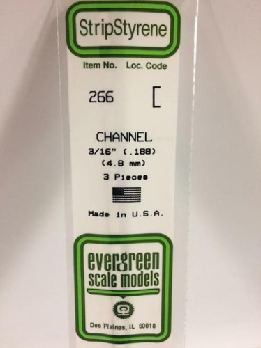 Evergreen EG266 Channel 3/16" .188" (4.8mm) 3 Strips ...