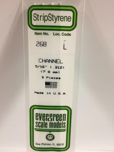 Evergreen EG268 Channel 5/16" .332" (7.9mm) 3 Strips ...
