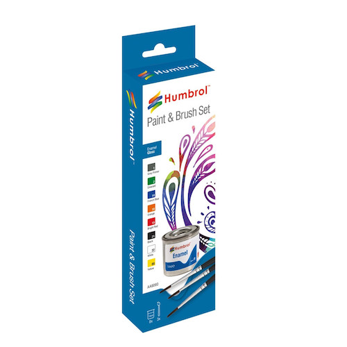 Humbrol AA9060 Enamel Gloss Paint and Brush Set - themodellerstoolbox.com