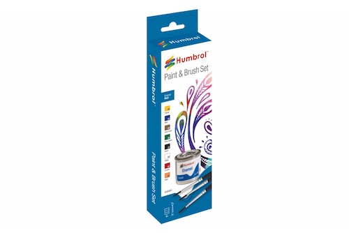 Humbrol AA9061 Enamel Matt Paint and Brush Set - themodellerstoolbox.com