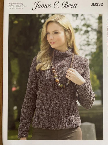 James C Brett JB332 Ladies Sweater and Hat Super Chunky Knitting ...
