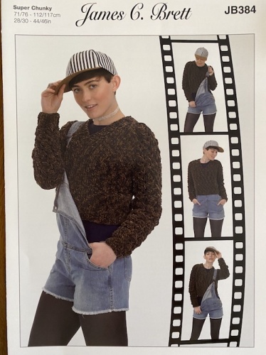 James C Brett JB384 Ladies Sweater Super Chunky Knitting Pattern ...